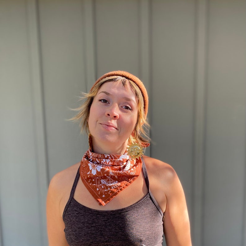 COLORADO WILDFLOWERS 21x21 Bandana Rust Orange / State - Etsy