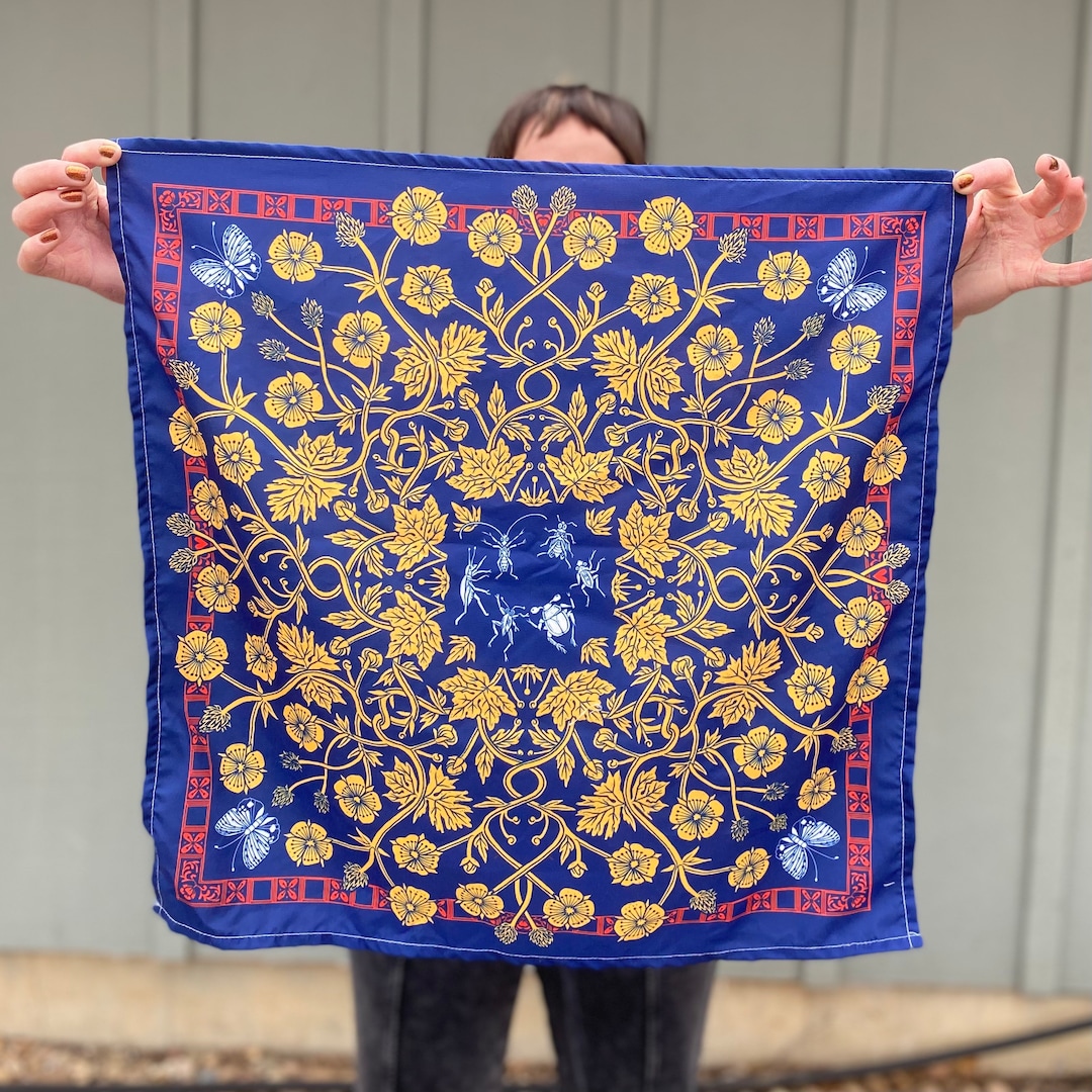 DANCING BUGS 21x21" Bandana - Cottagecore Kerchief / Woodland Fairy ...