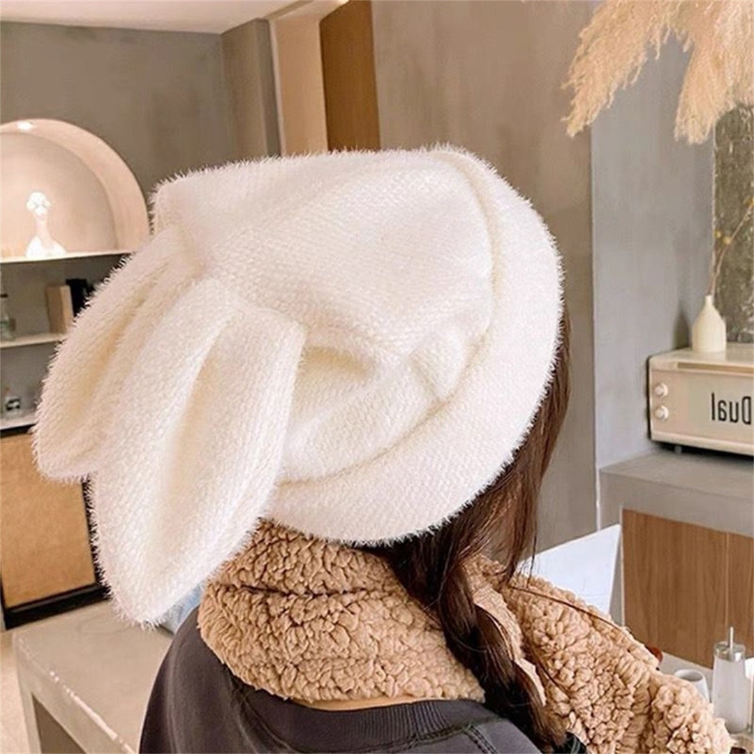 Lovely Rabbit Ear Winter Hat Bunny Ears Hat Handmade Knitted - Etsy