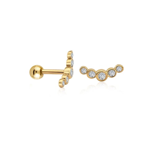 Diamond Cluster Helix Piercing / Screw Back Cartilage Earring - Etsy