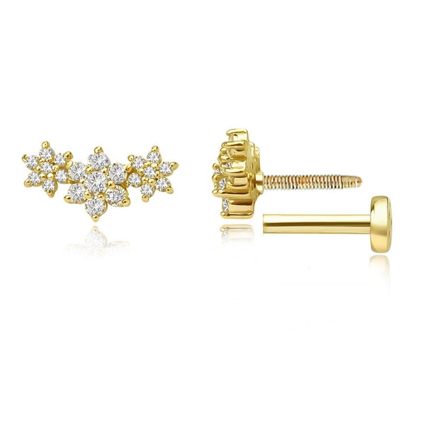 Flower Cartilage Earring - Etsy