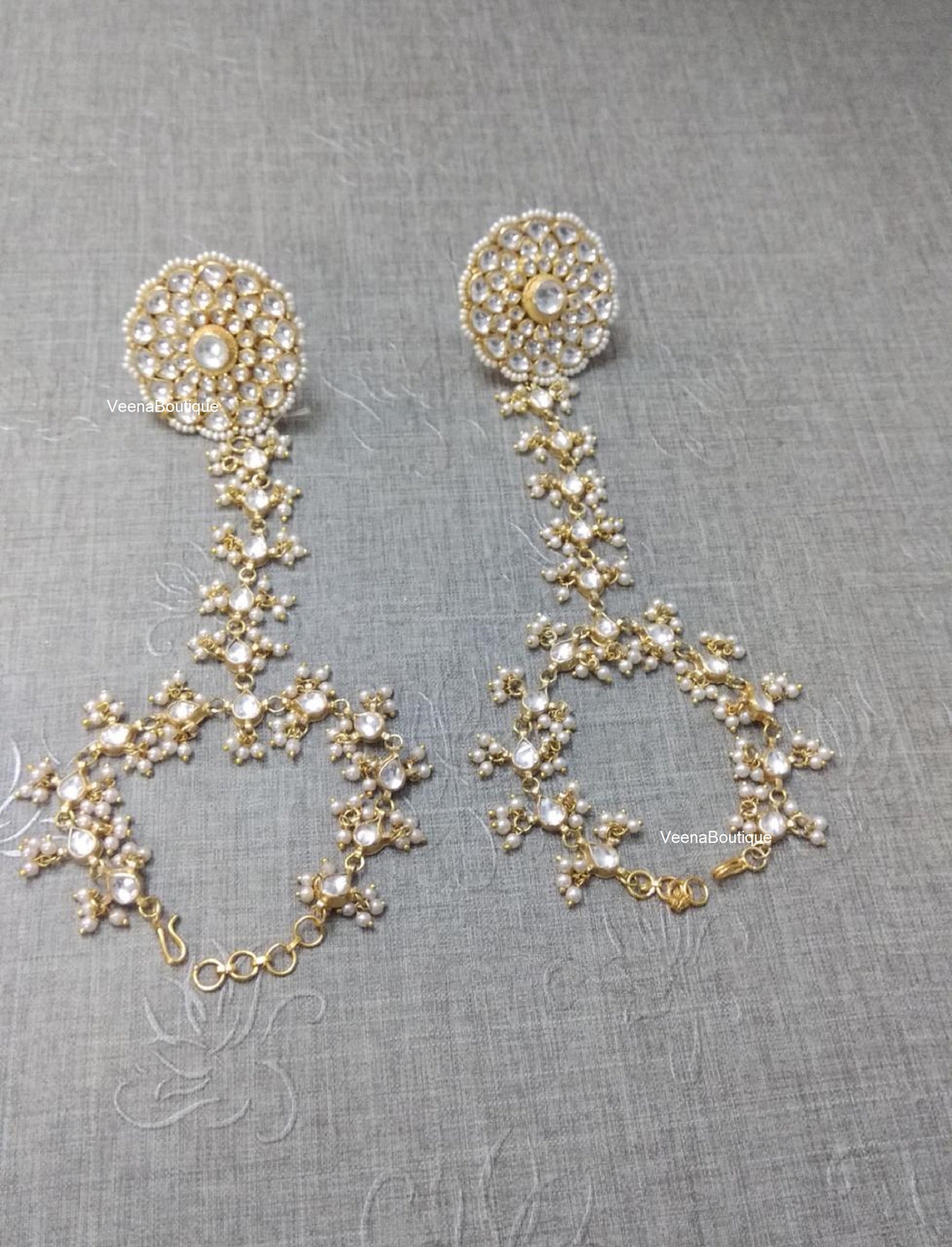 Hathphool / Gold Plated Kundan Hathphool / Kundan Hathphool - Etsy