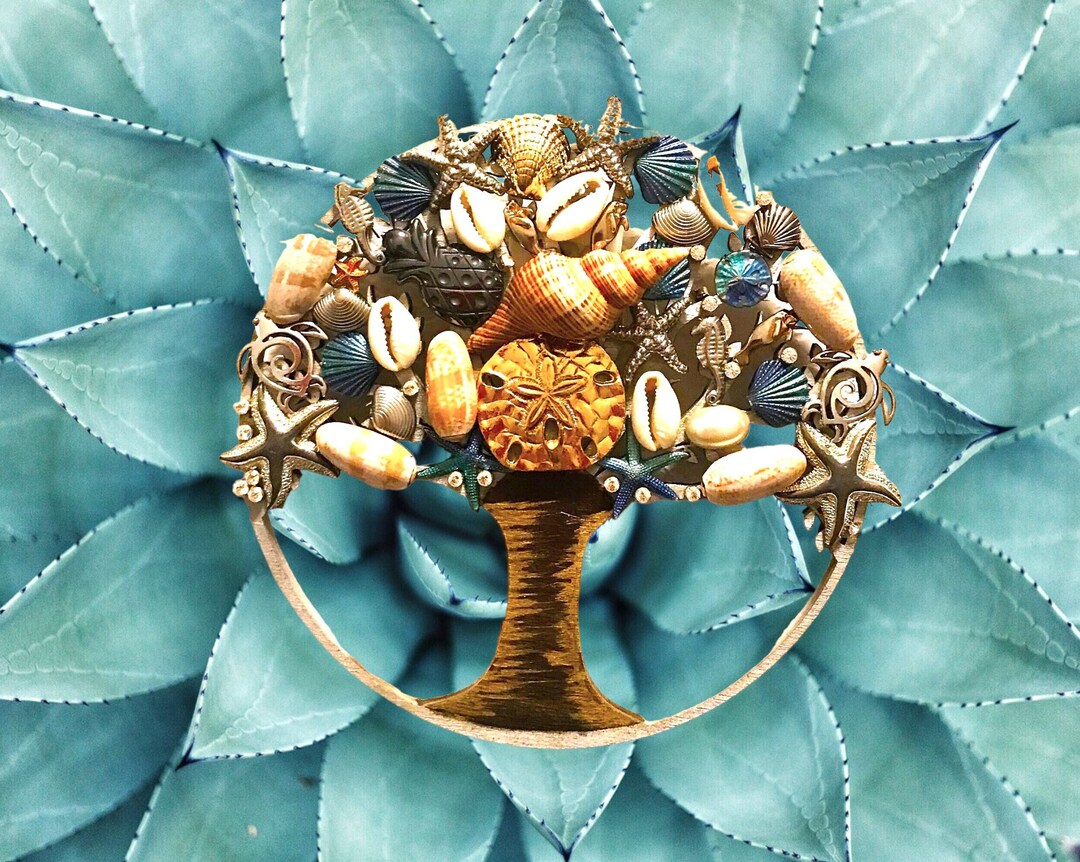Mosaic Bejeweled Tree of Life- Beach Jeweled Tree of Life - Ocean Tree ...