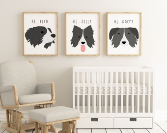 Puppy Dog Nursery Prints Set of 3 Dog Animal Prints for Baby Room Wall ...