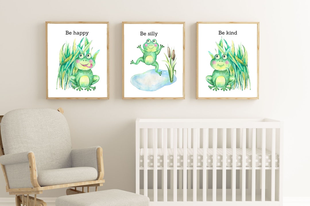 Frog Nursery Prints Set of Cute Frog Prints for Baby Room Wall Art Kids ...