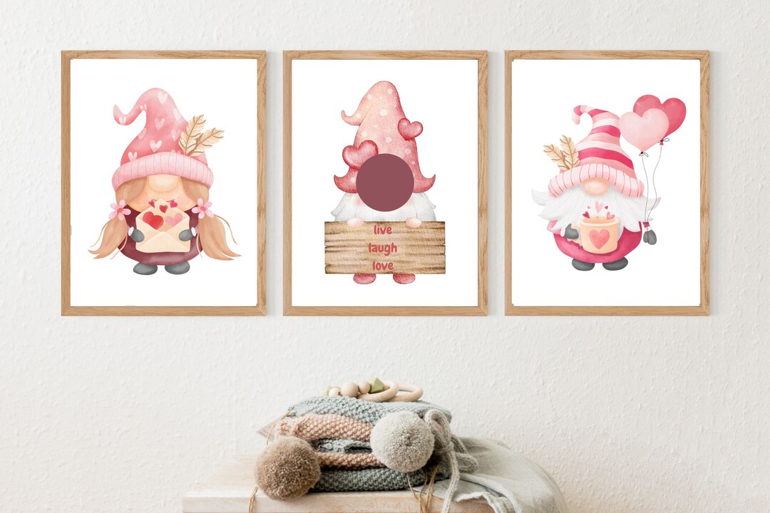 Gnomes Live, Laugh, Love Digital Art Print, Wall Print, Inspirational ...
