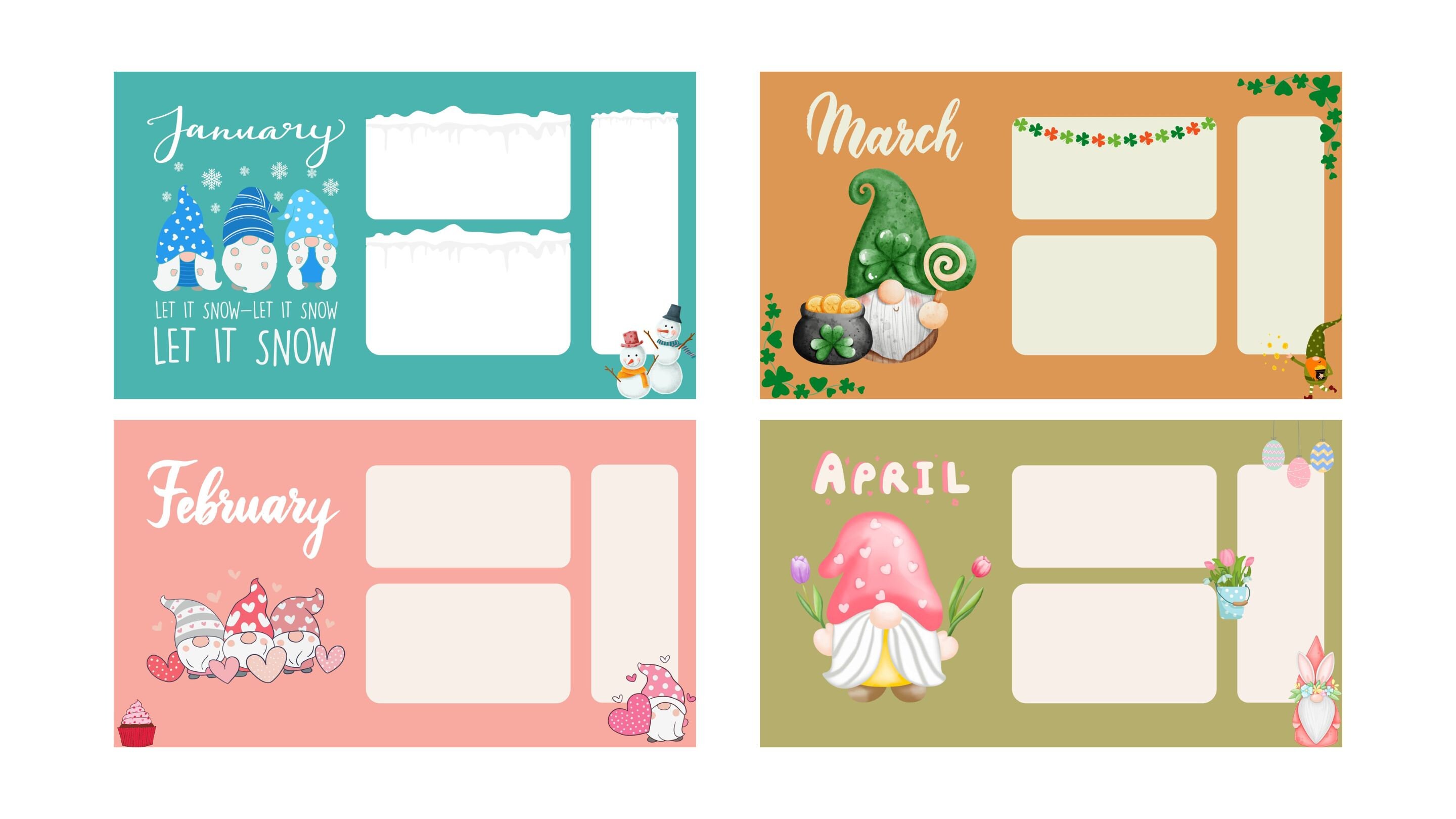 12 Gnomes Desktop Computer Background Organizer Seasonal Desktop ...