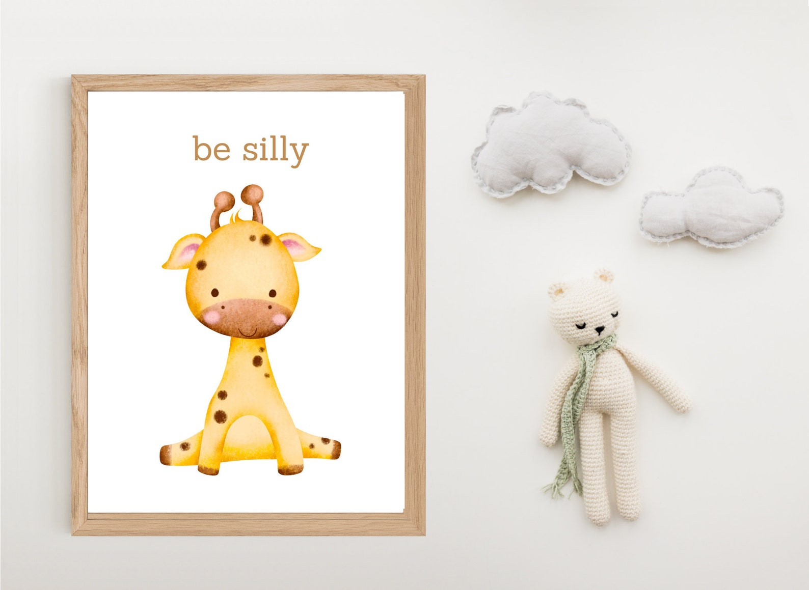 Safari Nursery Prints Set of 3 Boho Giraffe Animal Prints - Etsy