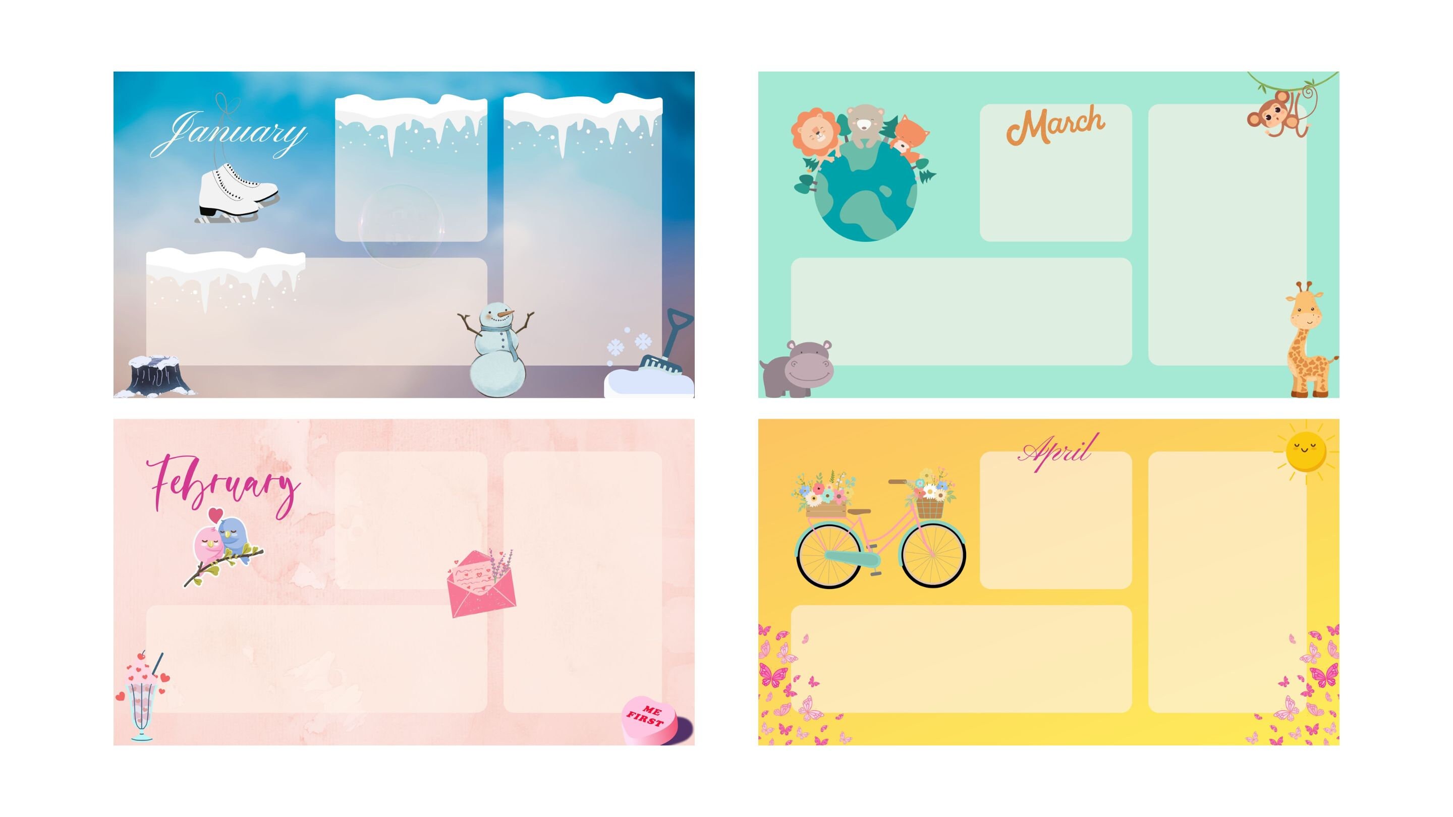 12 Seasonal Desktop Computer Background Organizer, Holiday Desktop ...