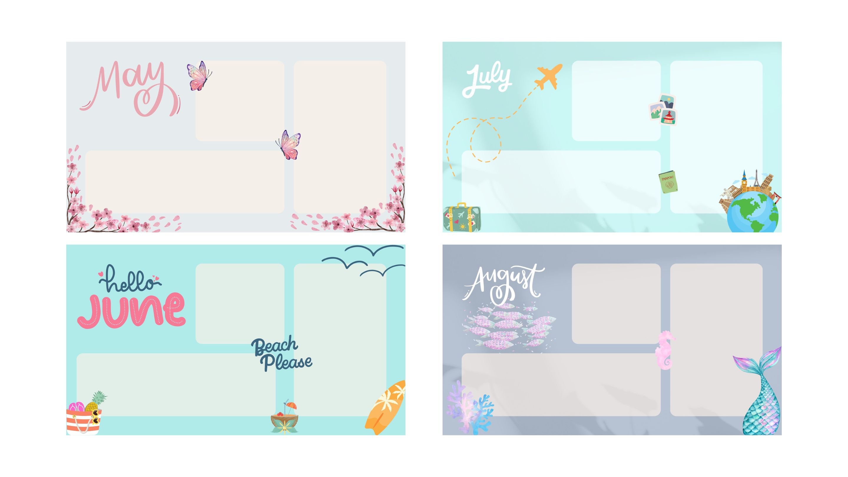 12 Seasonal Desktop Computer Background Organizer, Holiday Desktop ...