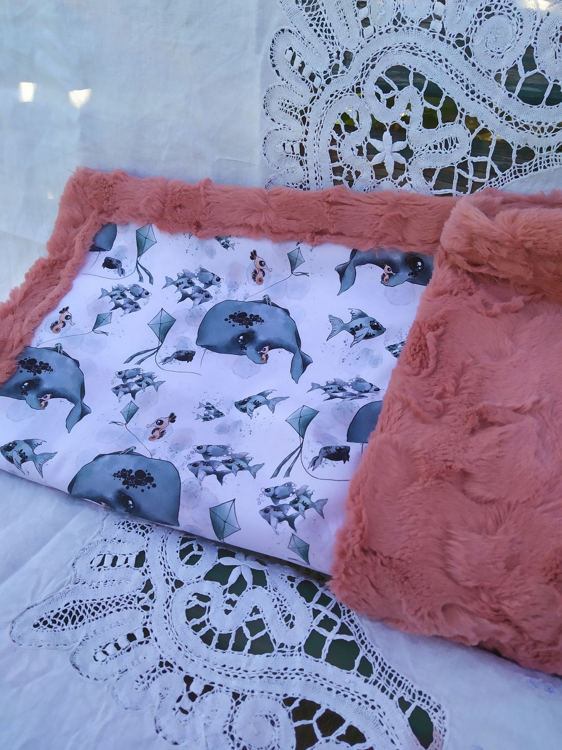 Nautical Baby Blanket-whale Baby Blanket-minky Baby - Etsy
