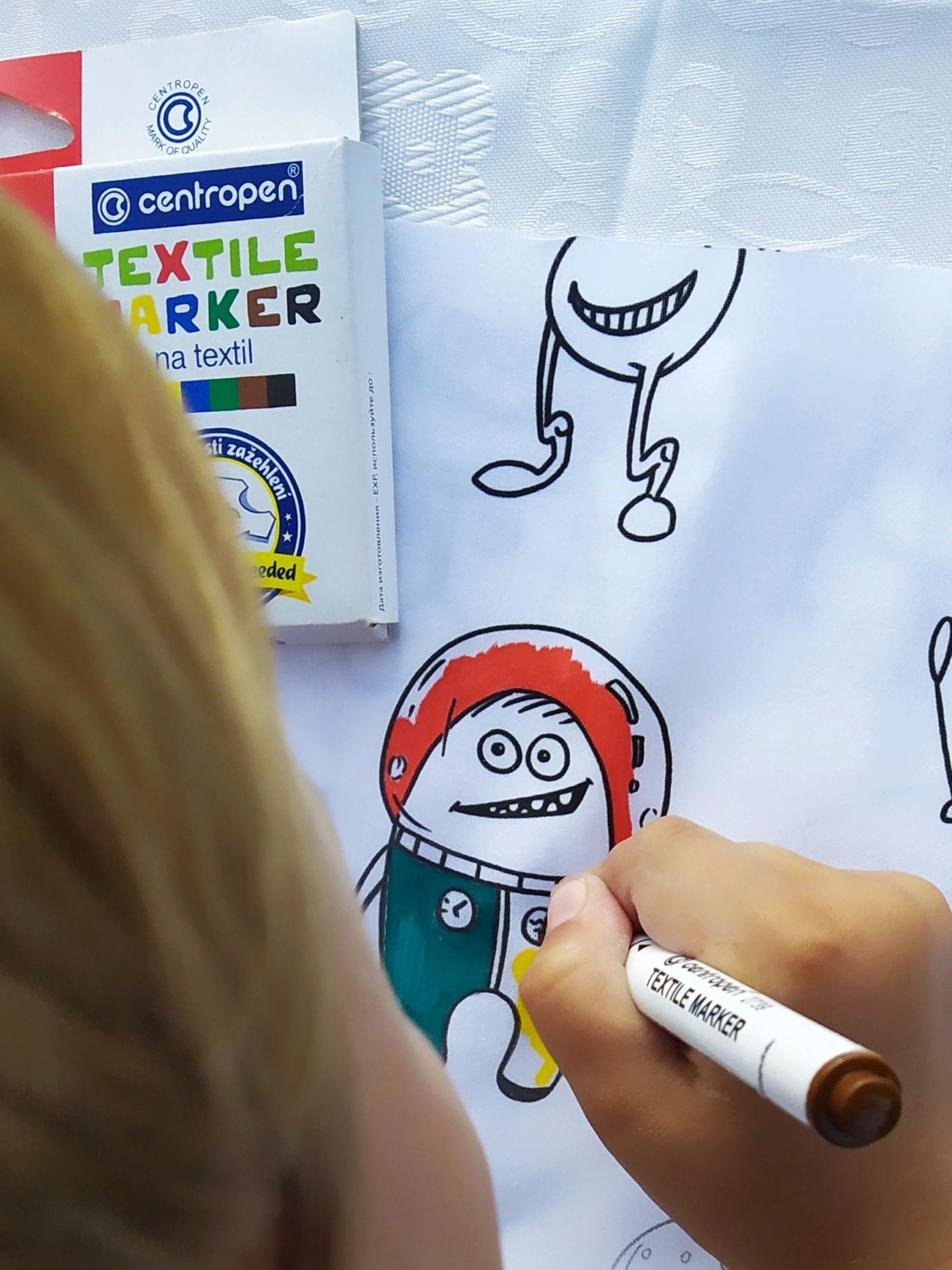2 Sided Coloring Pillowcase Textile Markers-color Your Own Rocket ...