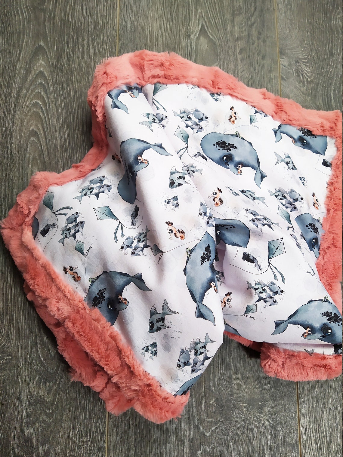 Nautical Baby Blanket-whale Baby Blanket-minky Baby - Etsy