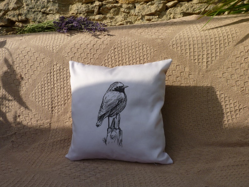 Design Pillowcase bird Pen Drawing, Original Illustration by Zdenek ...