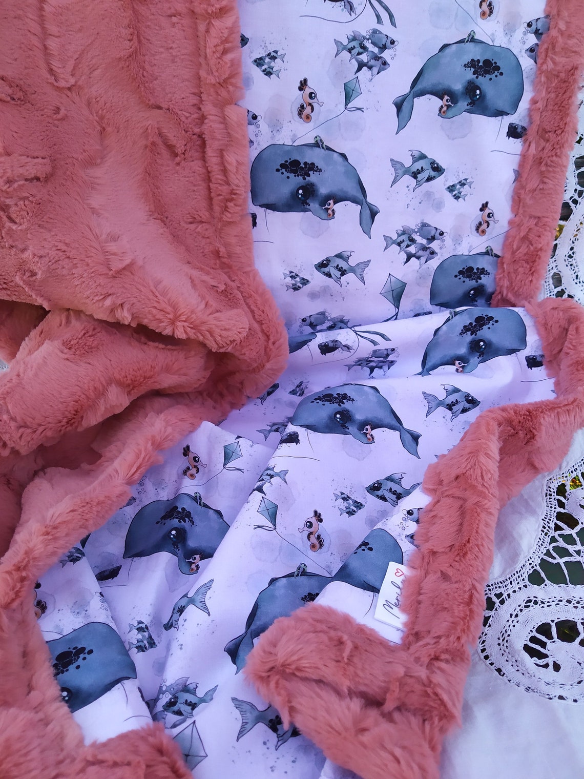 Nautical Baby Blanket-whale Baby Blanket-minky Baby - Etsy