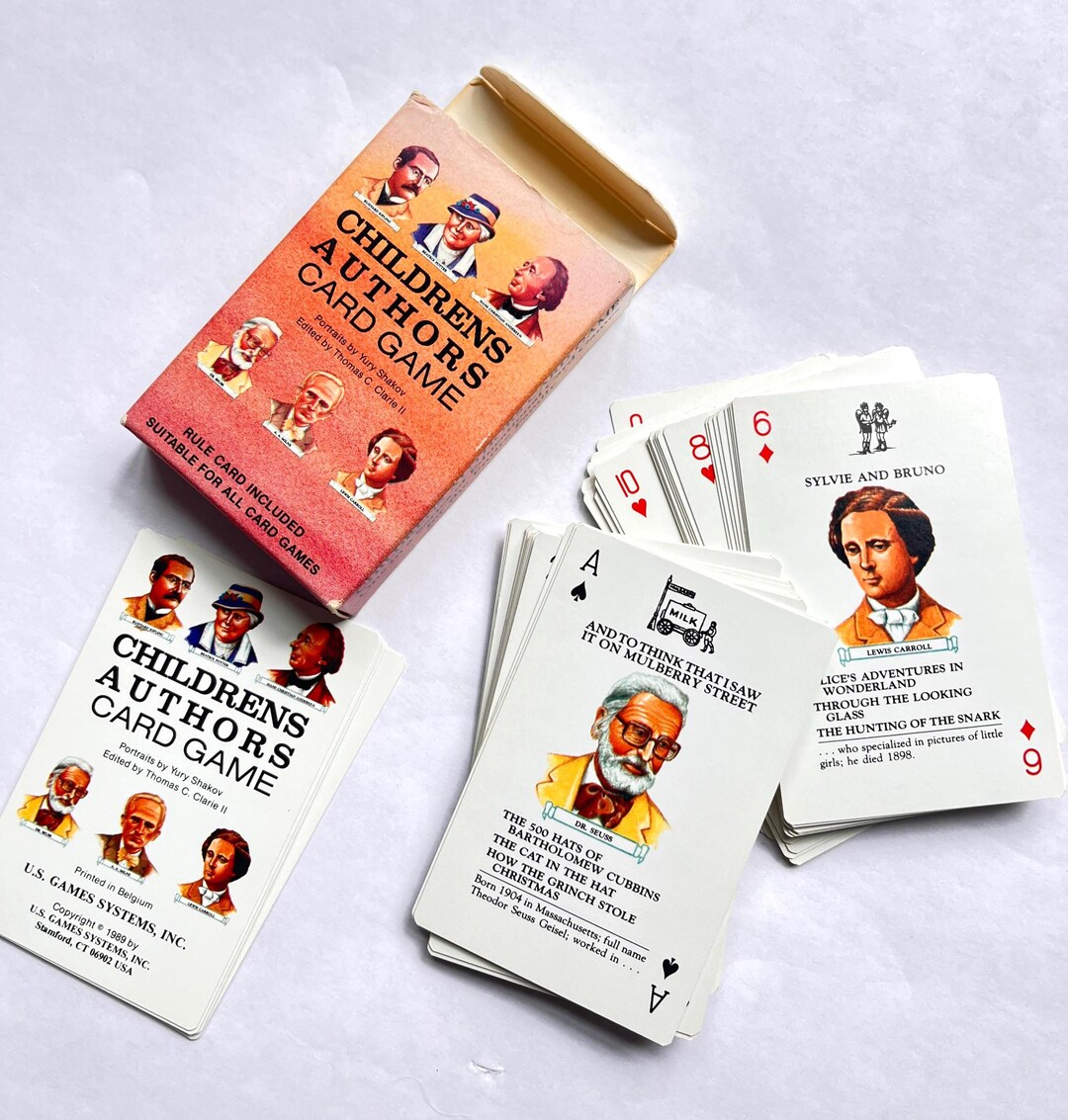 Vintage Children's Authors Playing Card Game With Dr. Seuss, Lewis ...