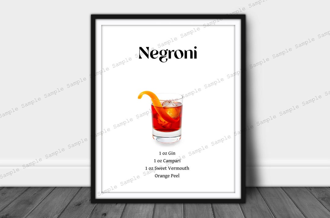 Negroni Art Print for Bar Room Décor | Digital Download - Etsy
