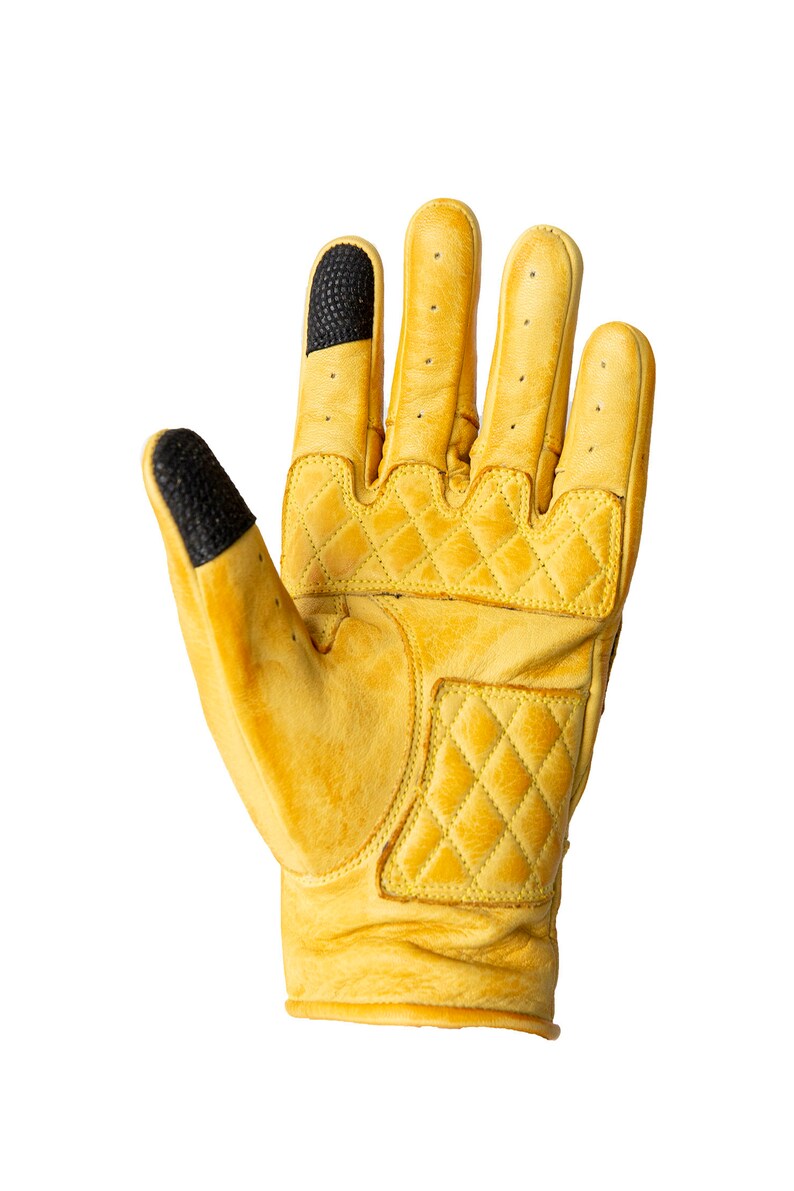 Yellow Kiwi Leather Motorcycle Gloves Cowhide Leather Biker - Etsy