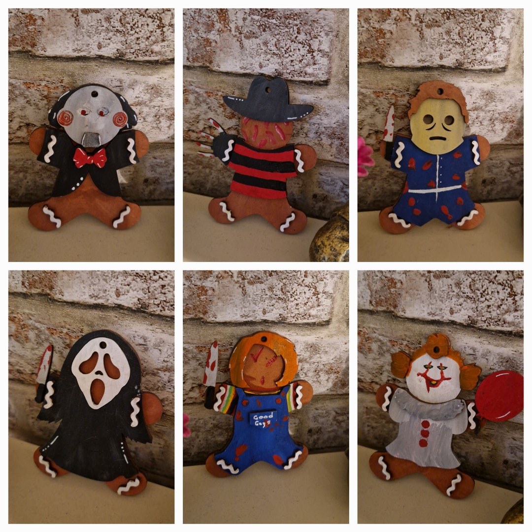 Horror Character Themed Gingerbread Man Halloween Decorations ...