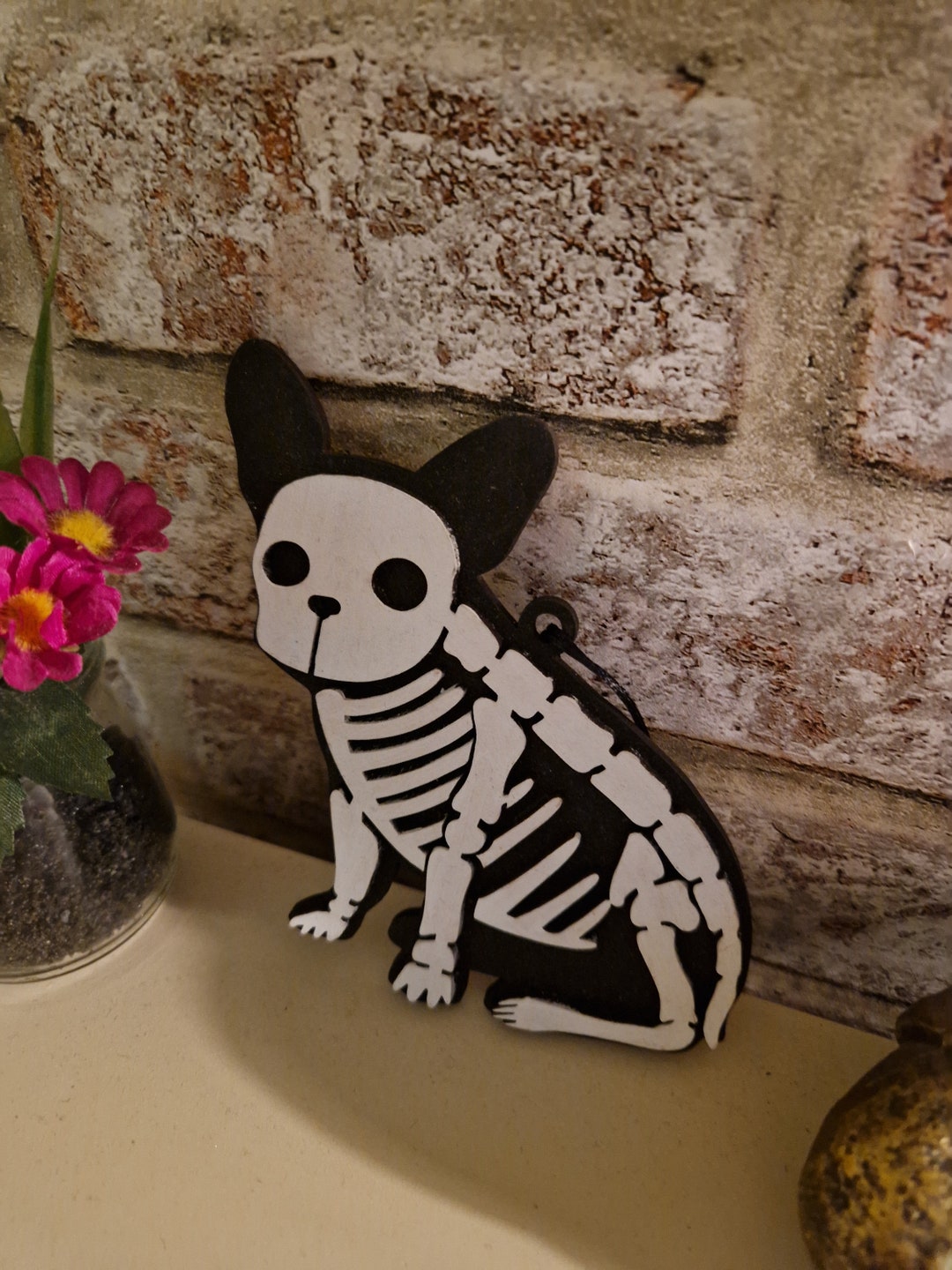French Bulldog Skeleton Halloween Decoration Frenchie Skeleton ...