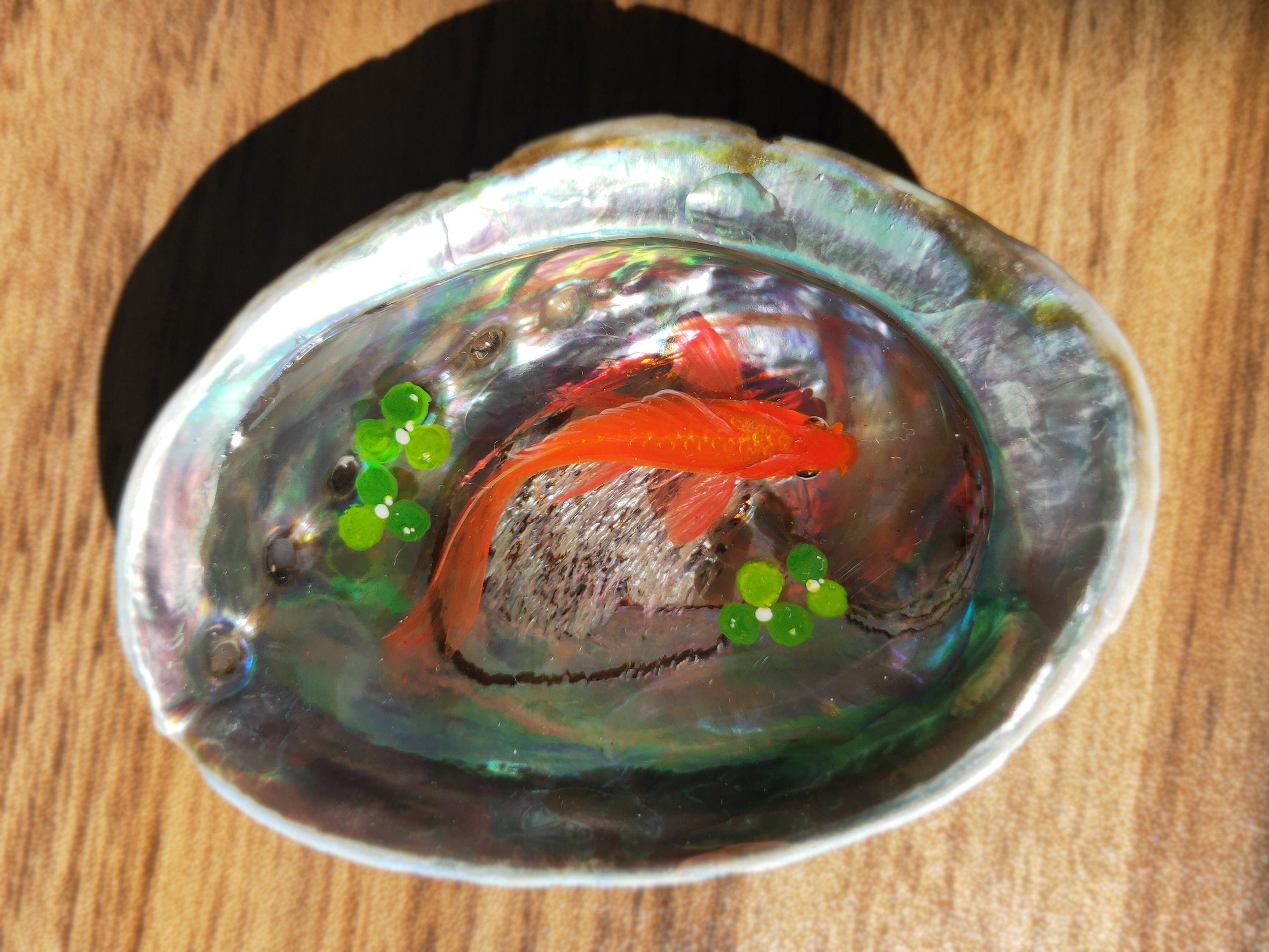 Abalone Shell Painting Koi Coloured Shell 3D Resin Painting - Etsy
