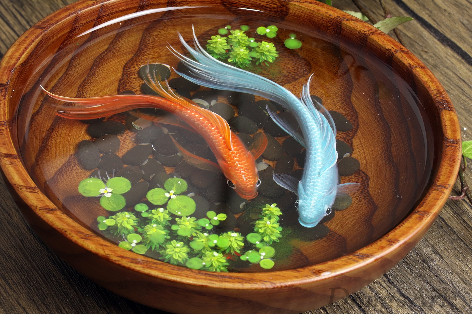 3D Resin Painting Betta Painting Fish Tank Resin Craft Art - Etsy