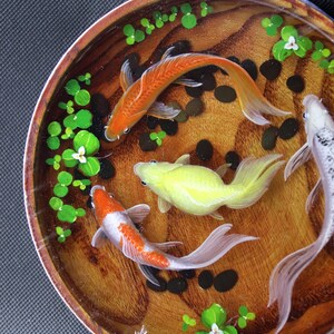 3D Painting Fish Tank, 3D Resin Painting Goldfish and Koi, Painting Art ...