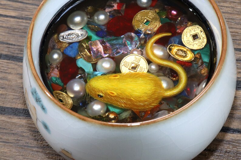 3D Epoxy Resin Painting 3D Painting Gold Rats/mouse Painting | Etsy