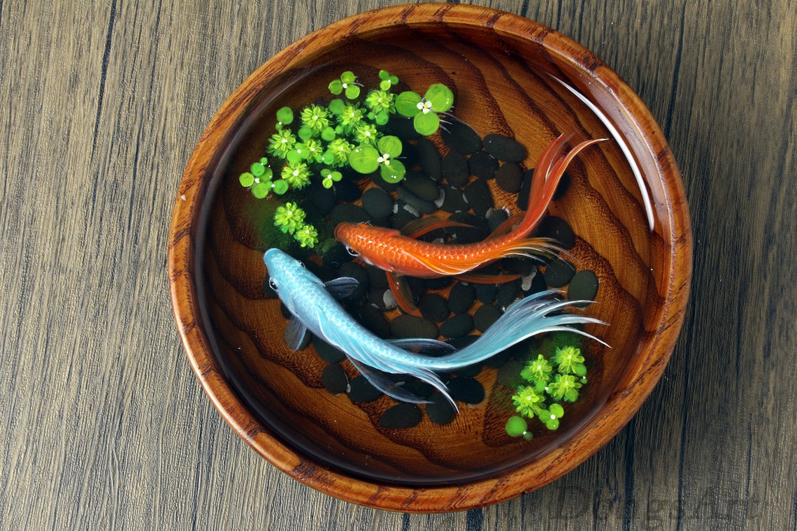 3D Resin Painting Betta Painting Fish Tank Resin Craft Art - Etsy