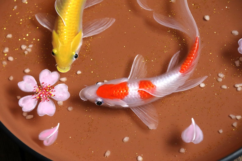 Two Kois Form a Heart Surrounded by Cherry Blossoms Fish - Etsy