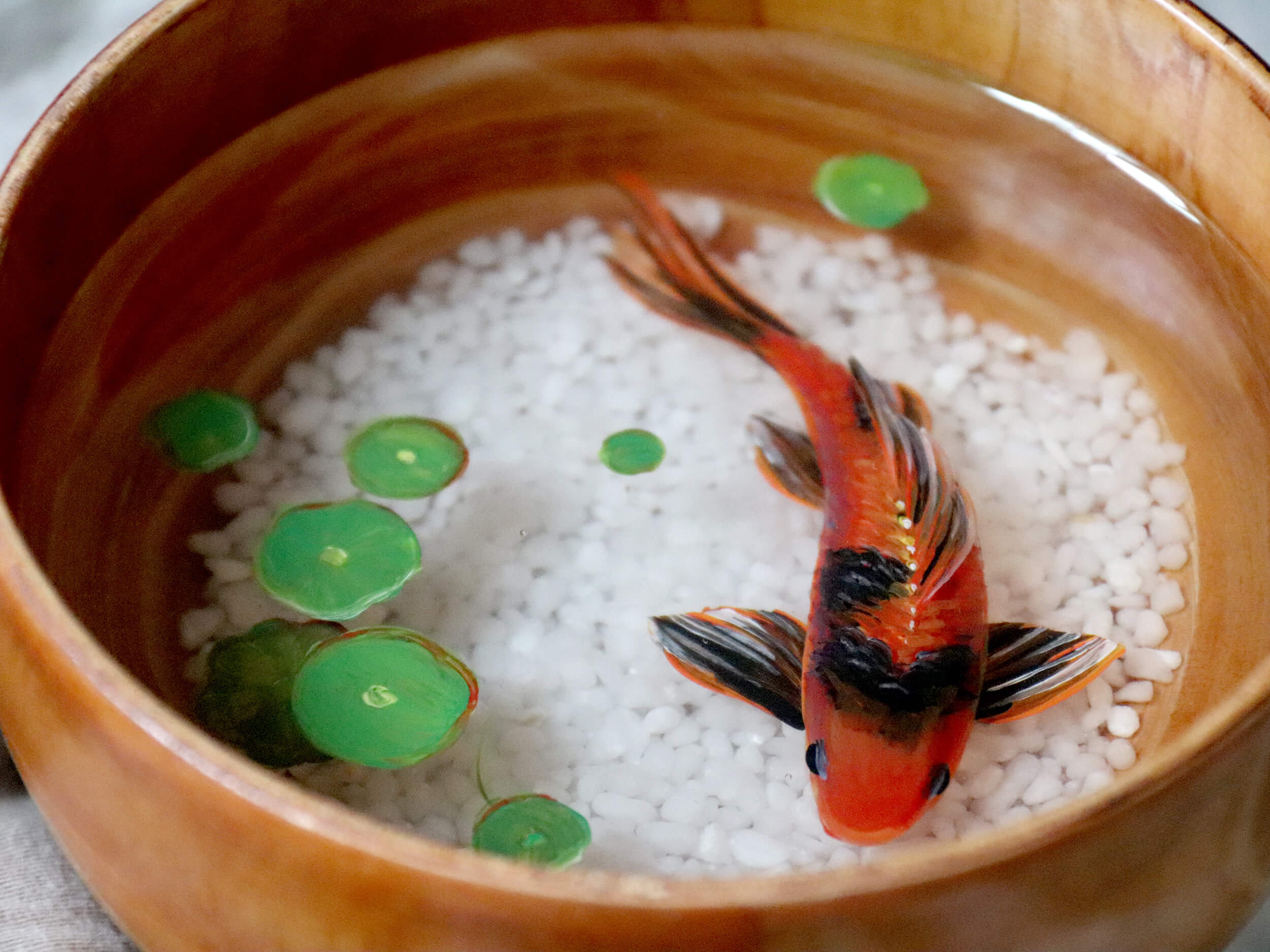 Unique Koi Gift Resin Painting Koi in Wood Bowl 3D Resin | Etsy