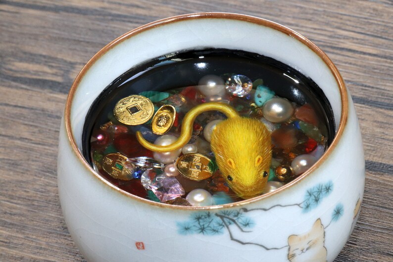 3D Epoxy Resin Painting 3D Painting Gold Rats/mouse Painting | Etsy