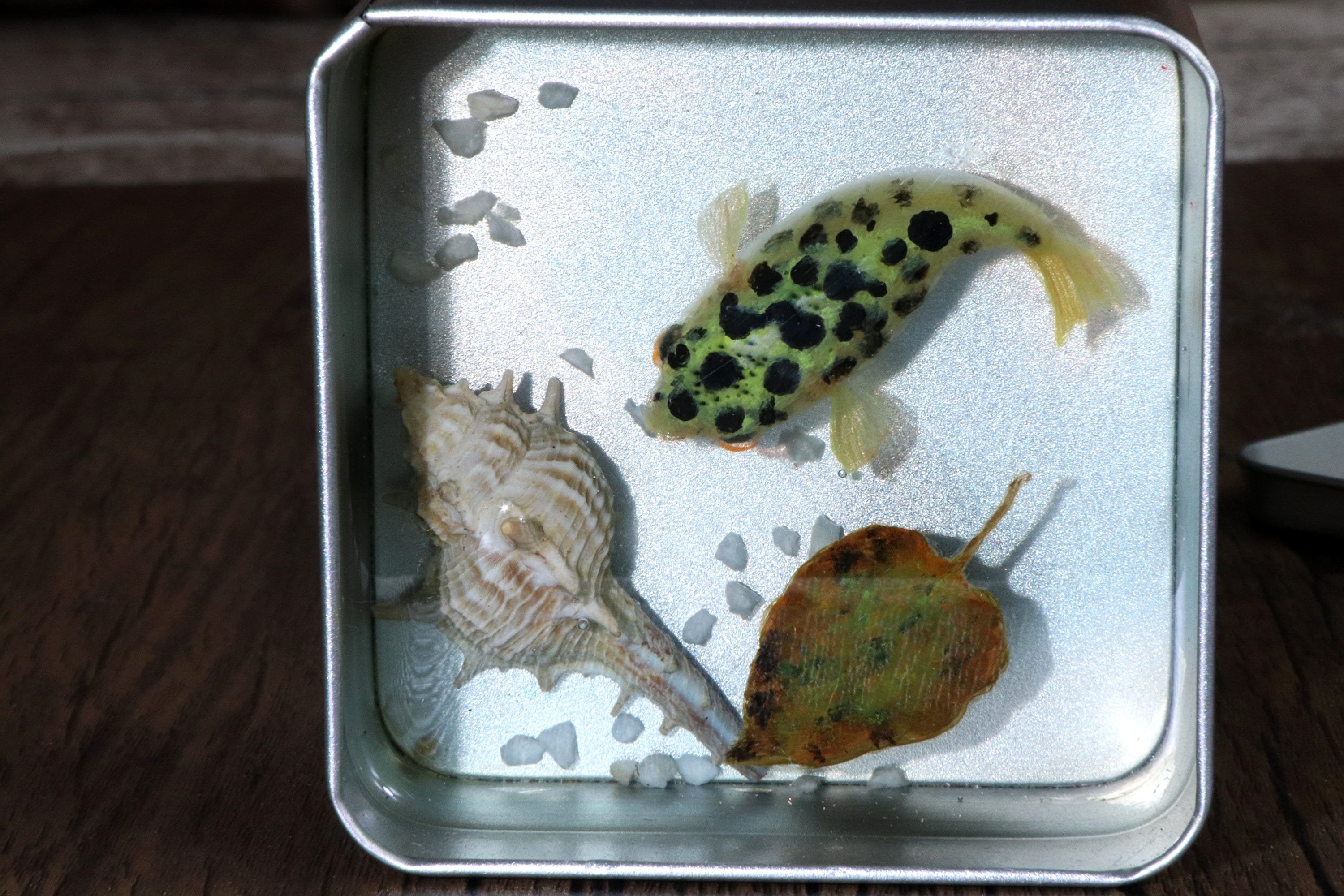 Epoxy Layers Painting Puffer Fish in an Iron Box Resin - Etsy Australia