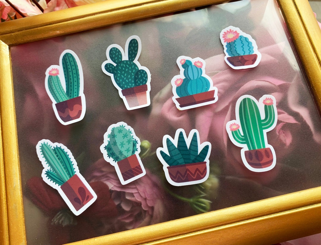 8 Cacti, Plants (vinyl Stickers in a Set) - Etsy
