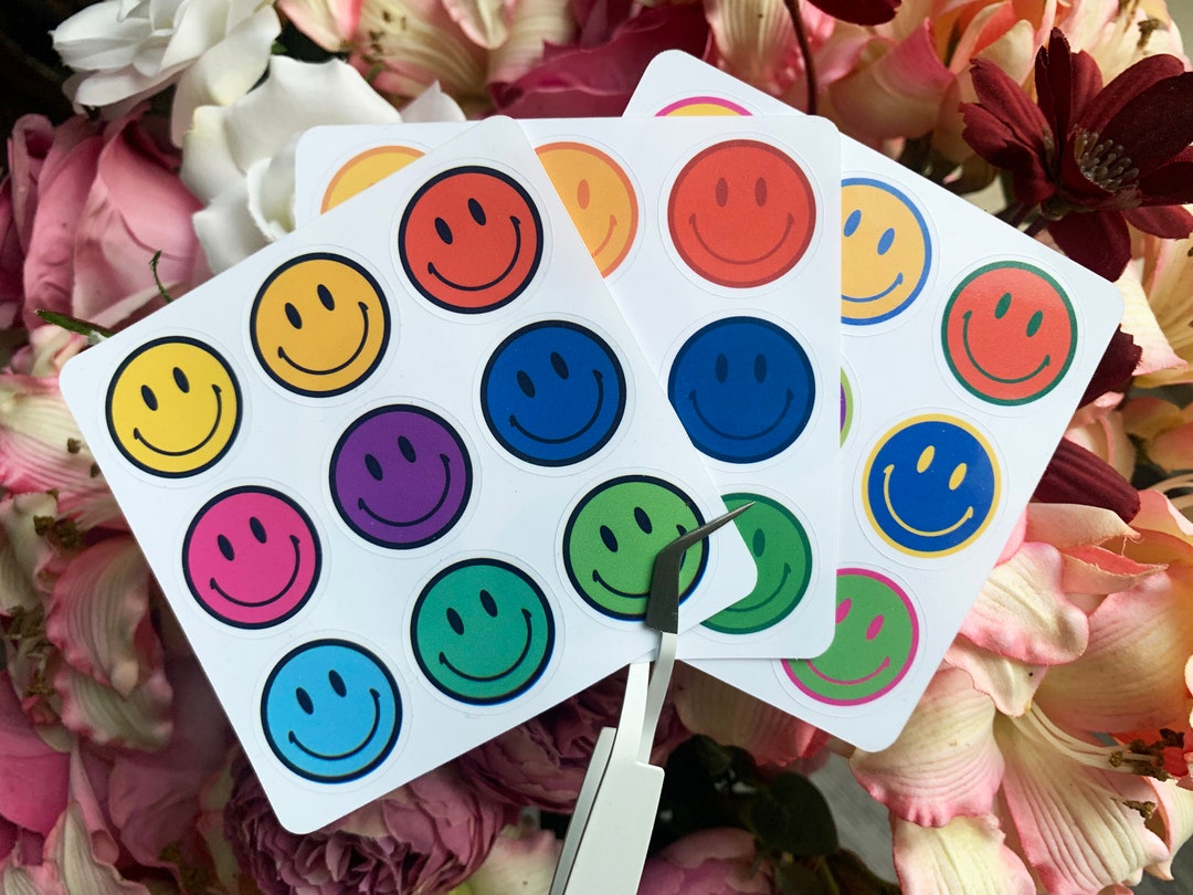 3x9 Smiley Stickers (vinyl Stickers in Set) - Etsy