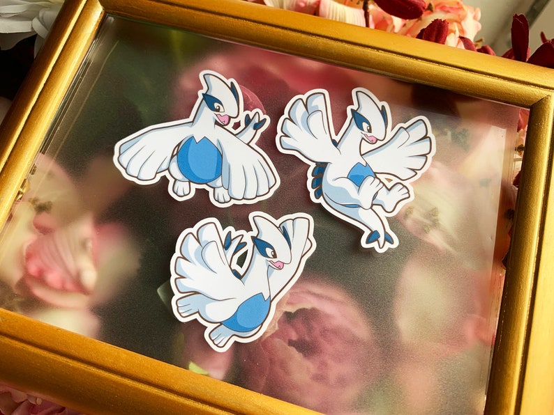 3 Cute Pokemon: Chibi Lugia vinyl Stickers in a Set - Etsy