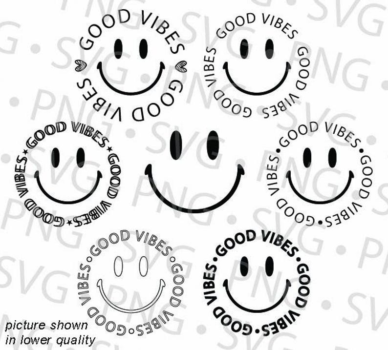 Smiley / SVG / PNG / Good Vibes / Emoji / Cut File / Inspirational ...