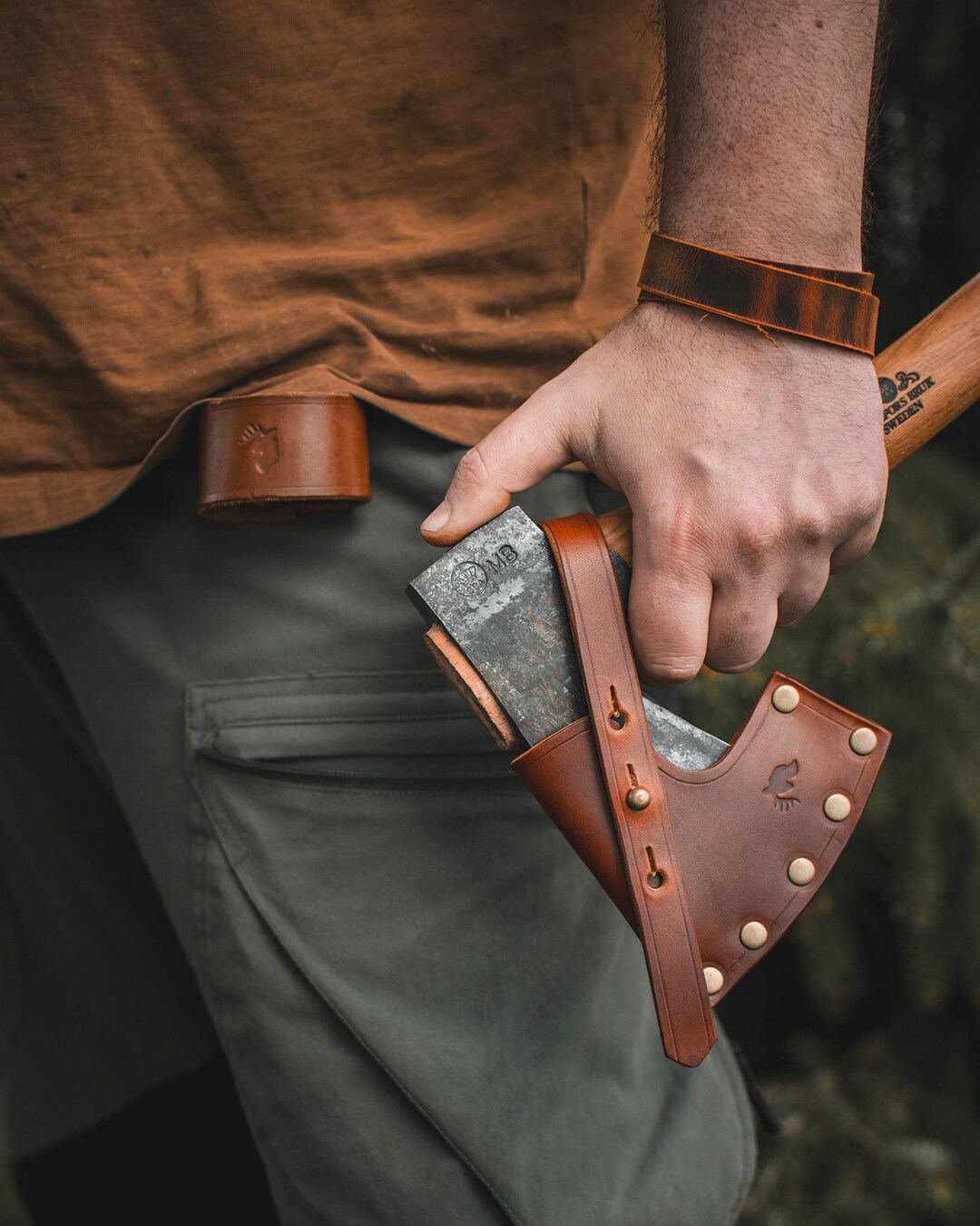 Leather Axe Sheath for 8cm Blades - Etsy