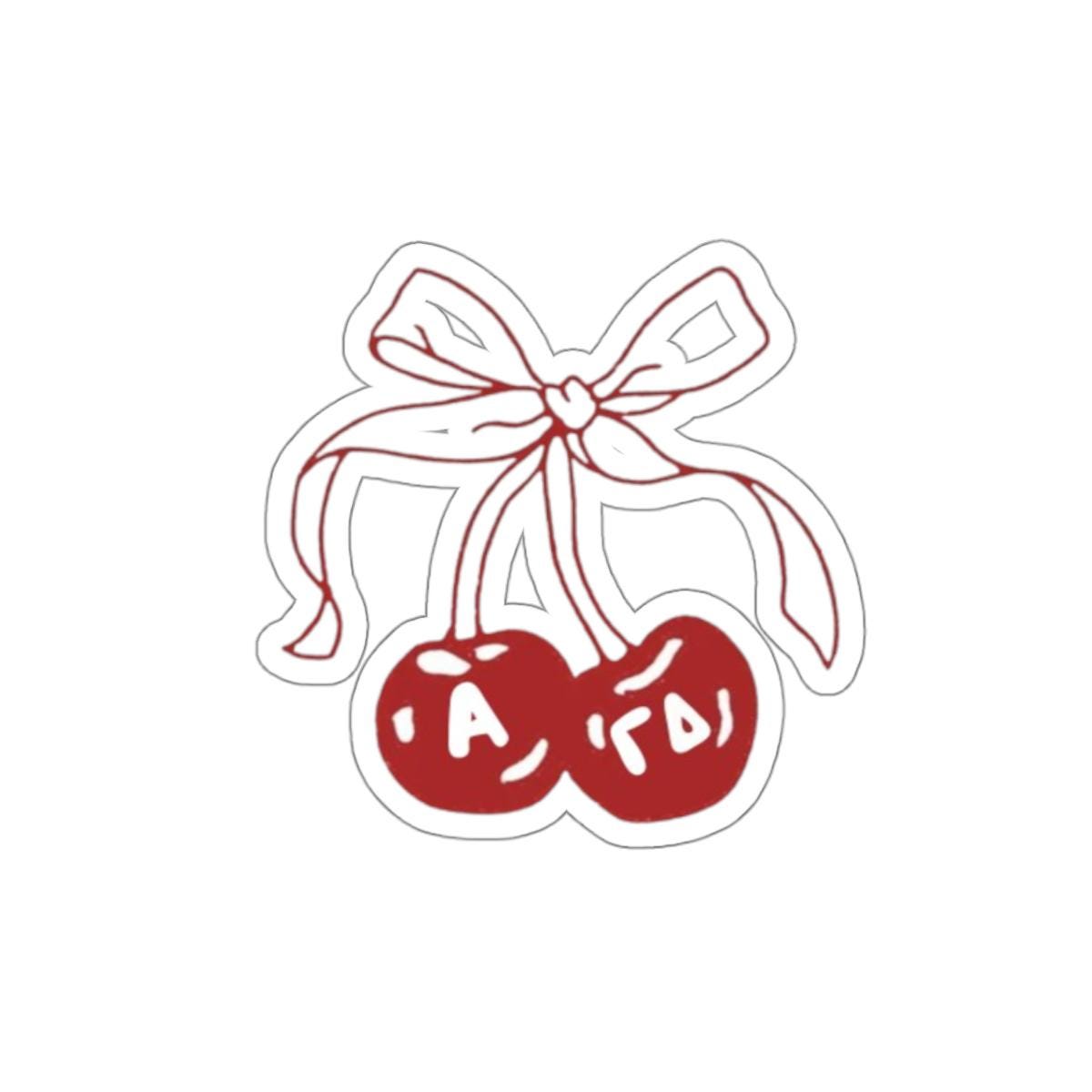 Cherry Sorority Kiss-cut Sticker Alpha Gamma Delta - Etsy
