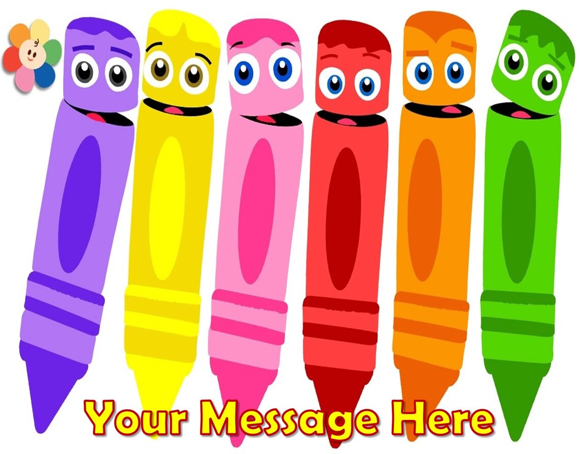 Color Crew Crayons Party Edible Cake Topper Frosting Sheet | Etsy