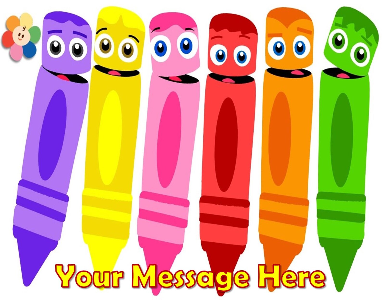 Color Crew Crayons Party Edible Cake Topper Frosting Sheet | Etsy