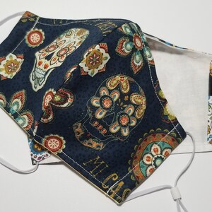 Halloween Sugar Skull Decoration 3D Fabric Face Mask Nose - Etsy