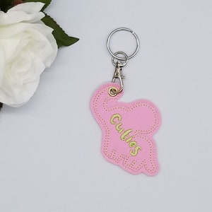 Personalized Animal Keychain, Kids Elephant Name Tag, Custom Embroidery ...