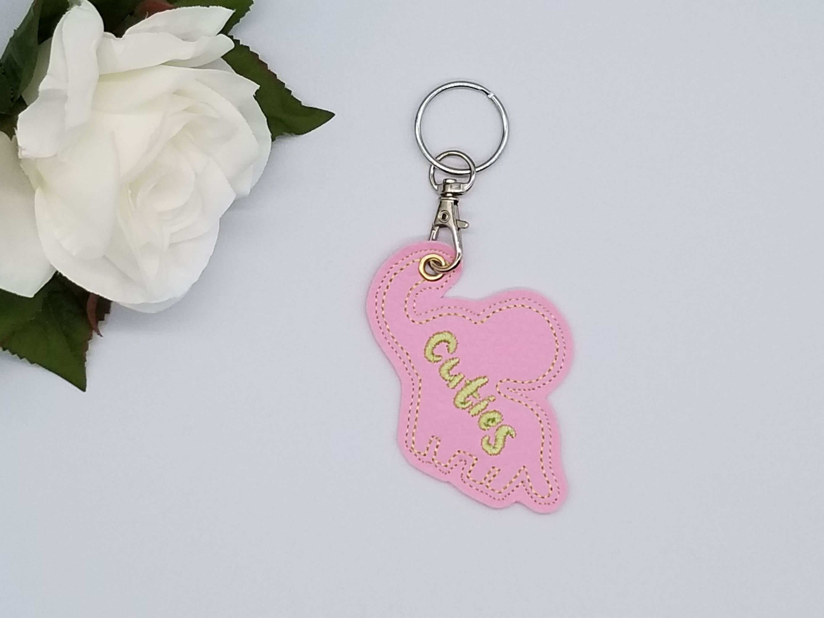 Personalized Animal Keychain Kids Elephant Name Tag Custom | Etsy