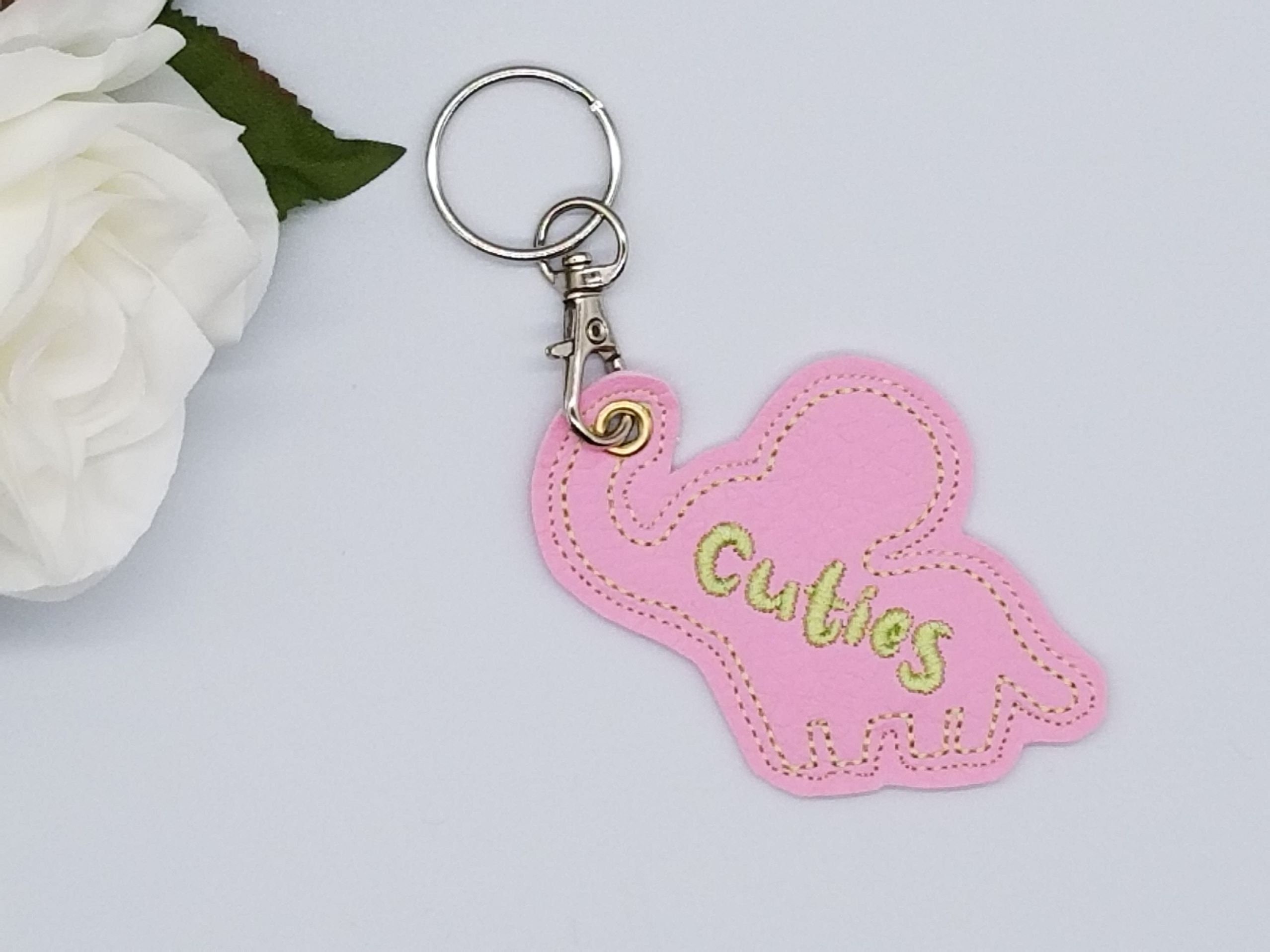 Personalized Animal Keychain Kids Elephant Name Tag Custom | Etsy