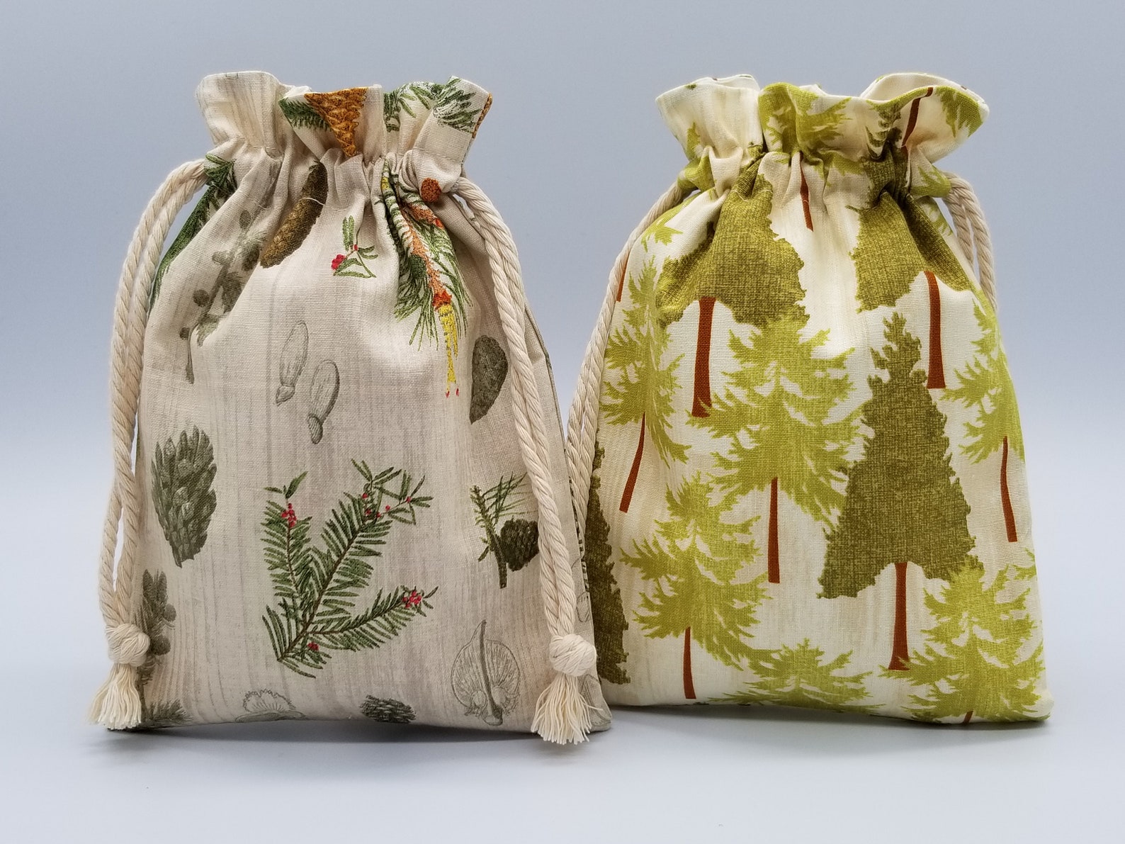 Reusable Drawstring Bag Pine Tree Cloth Bag 2-layer Toy - Etsy