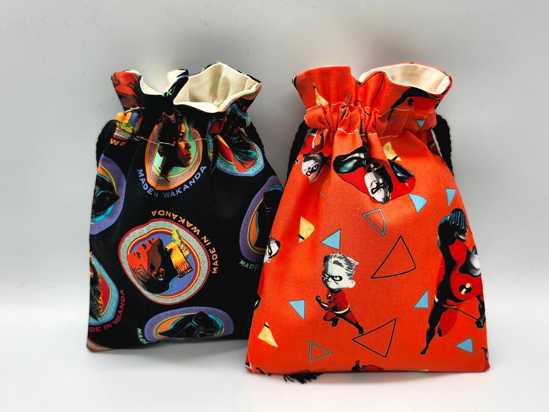 Hero Cartoon Cotton Drawstring Bag: Travel, Jewelry, Toy, Gift - Etsy
