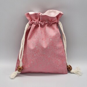 Sweet Pink Drawstring Bag | Fabric Bag | Nature Gift Bag | Toy Bag ...