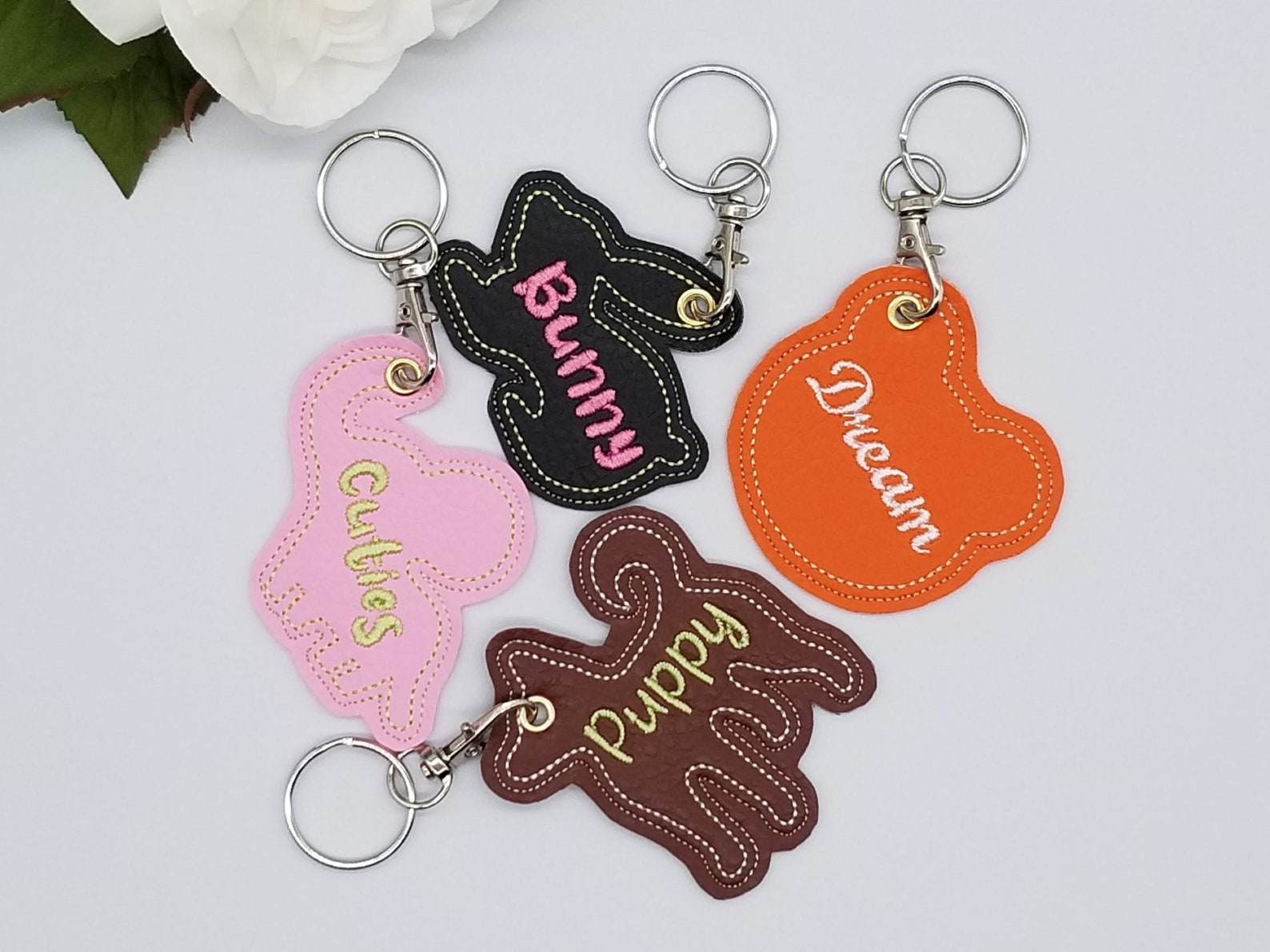 Personalized Animal Keychain Kids Elephant Name Tag Custom | Etsy