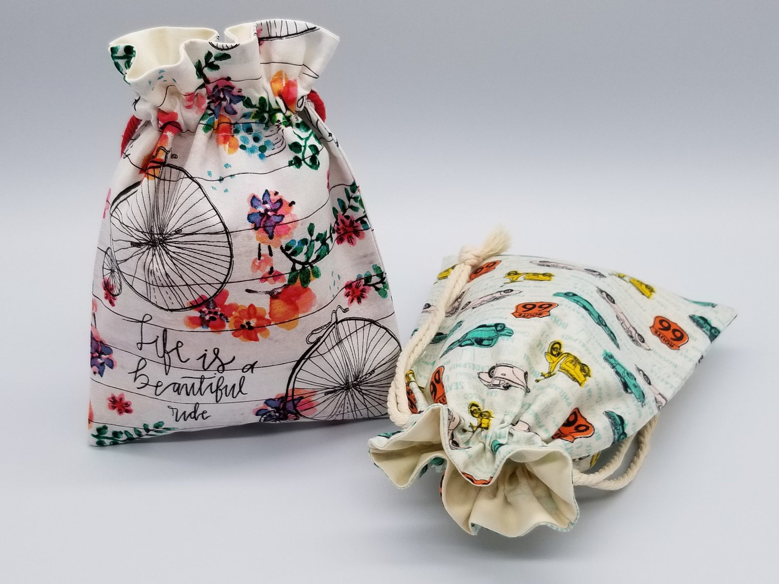 Reusable Drawstring Bag Vintage Travel Cloth Bag 2-layer - Etsy